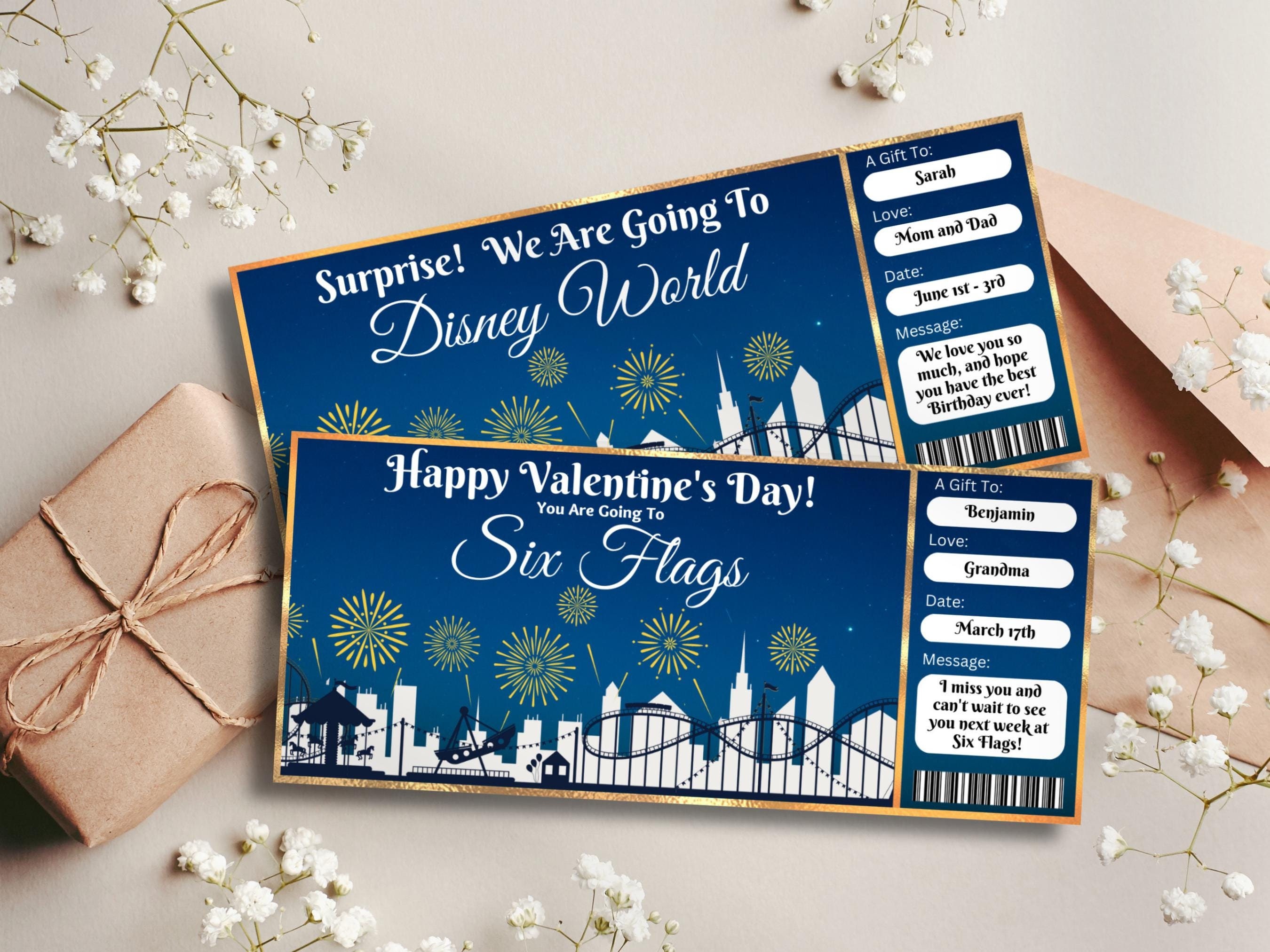 Editable Theme Park Ticket Template, Printable Amusement Park Gift ...