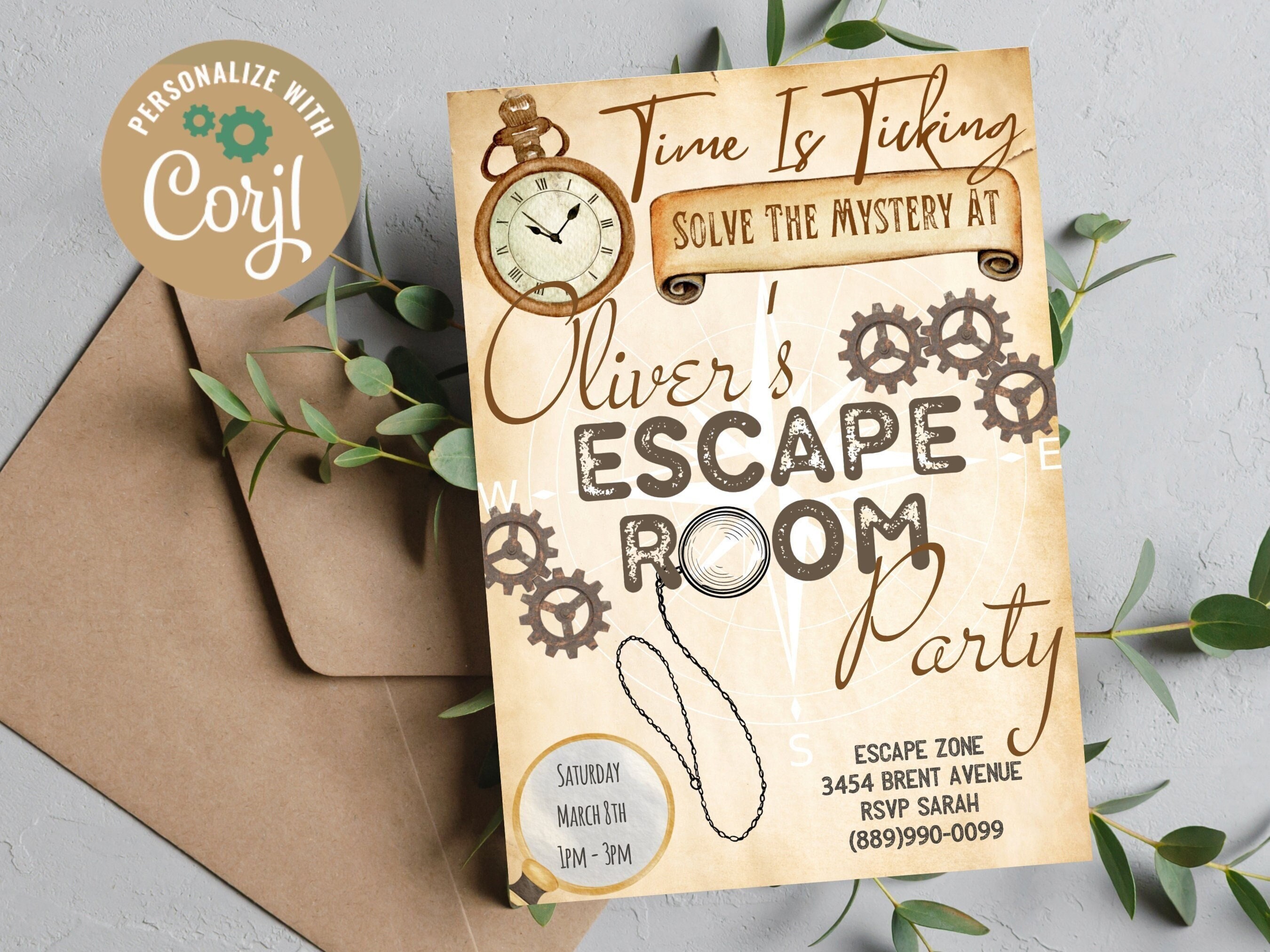 Editable Escape Room Birthday Party Invitation Template - Etsy