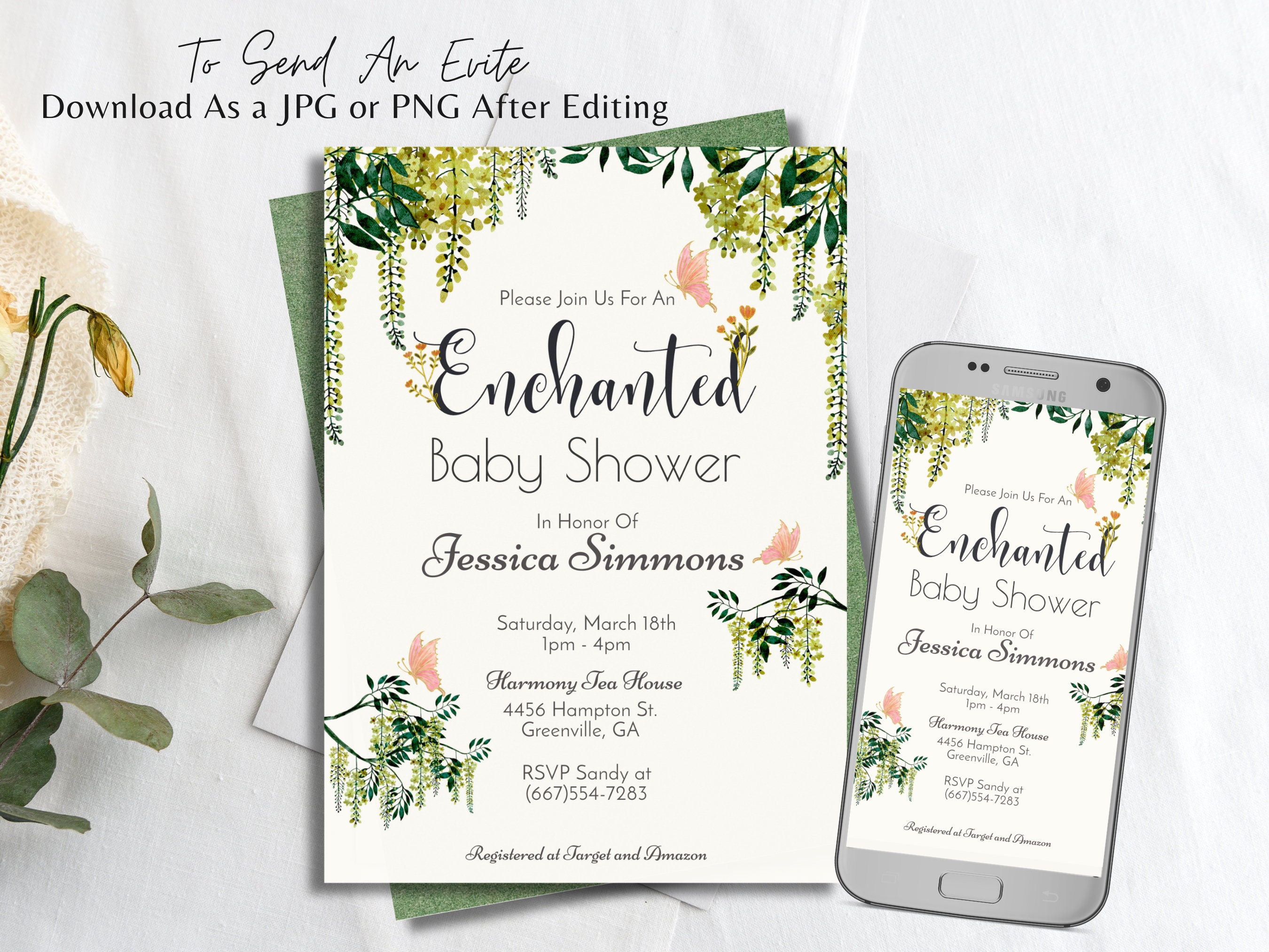 Enchanted Baby Shower Invitation, Enchanted Forest Baby Shower Invite ...