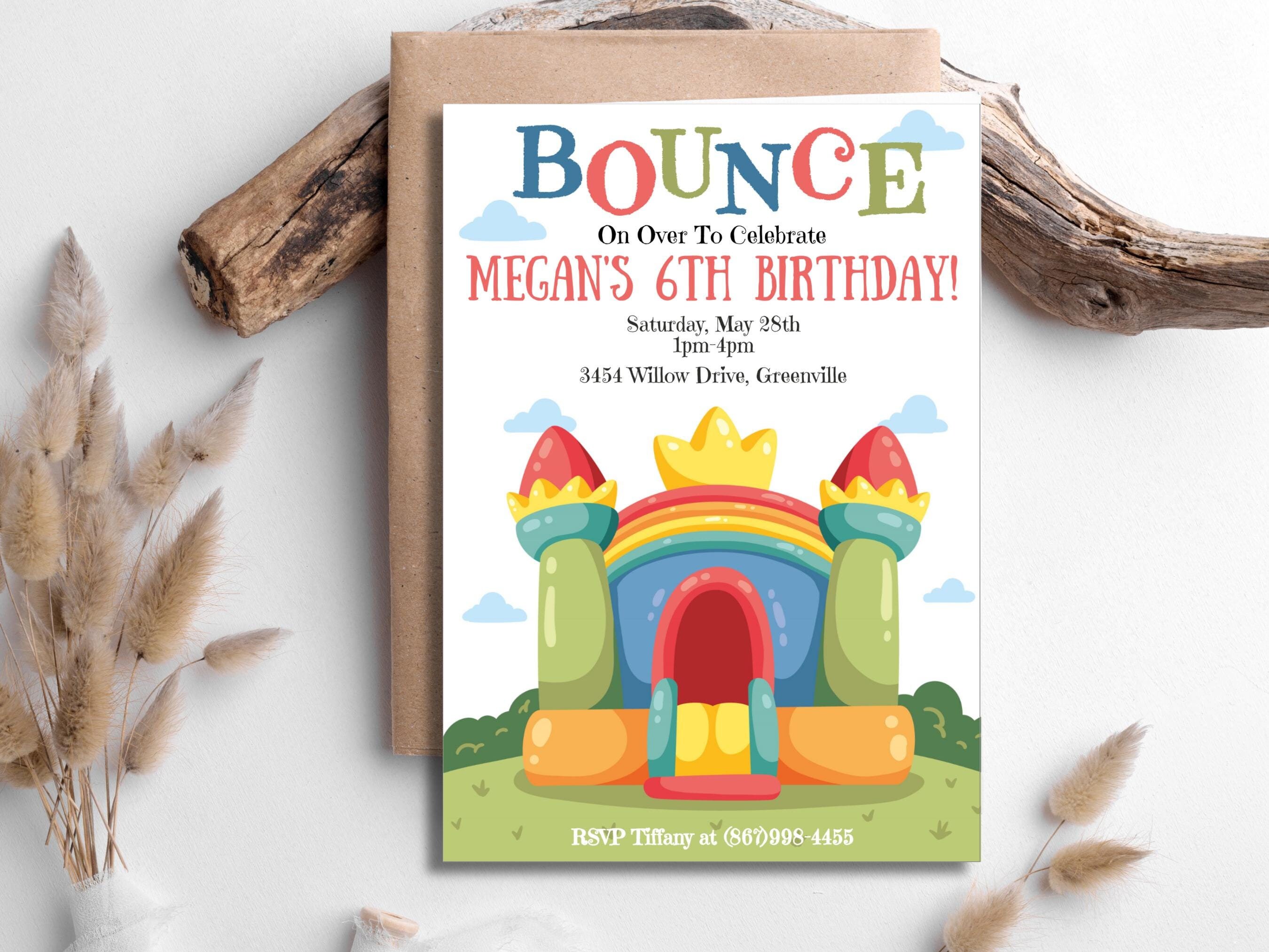 Editable Bounce House Birthday Invitation, Printable Jump Party ...