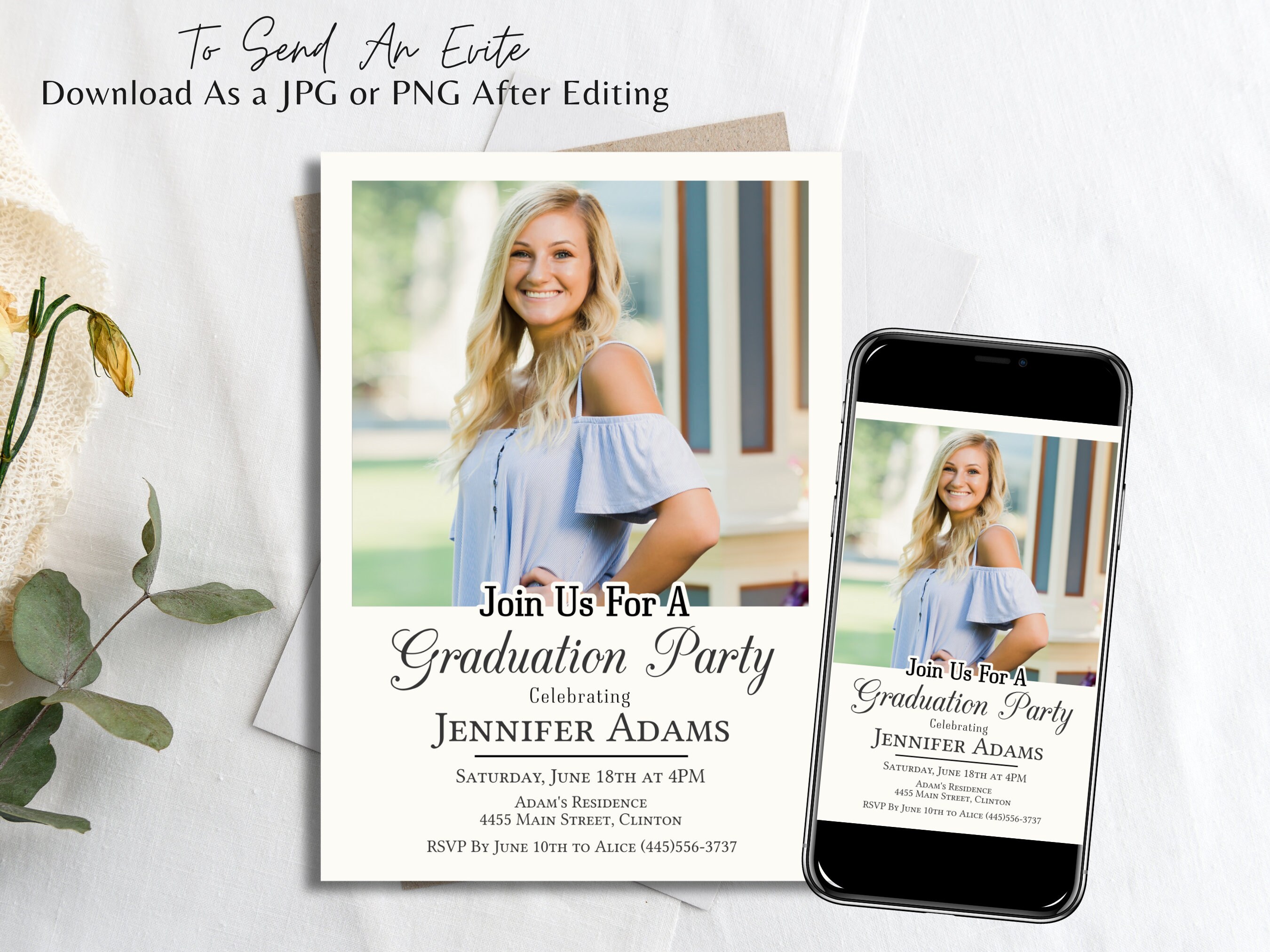 Simple Graduation Party Invitation, Graduation Invitation 2025 Template ...