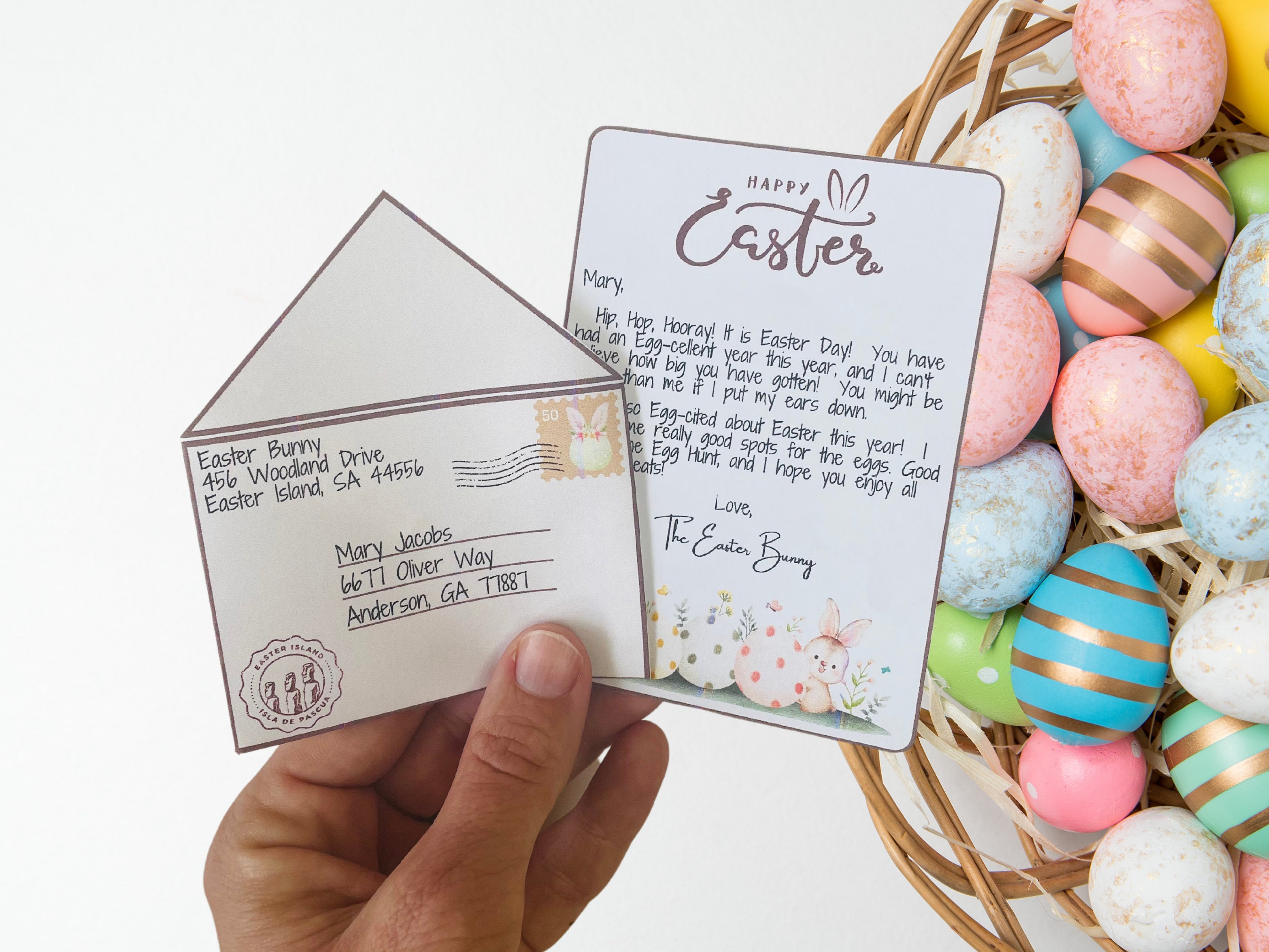 Printable Easter Bunny Letter, Editable Easter Bunny Note, Personalized ...