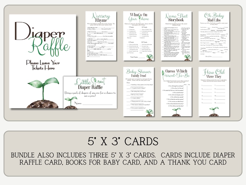Little Sprout Baby Shower Games, Little Sprout Baby Shower Bundle ...