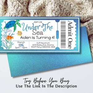 Aquarium Birthday Invitation, Under the Sea Birthday Invitation, Fish ...