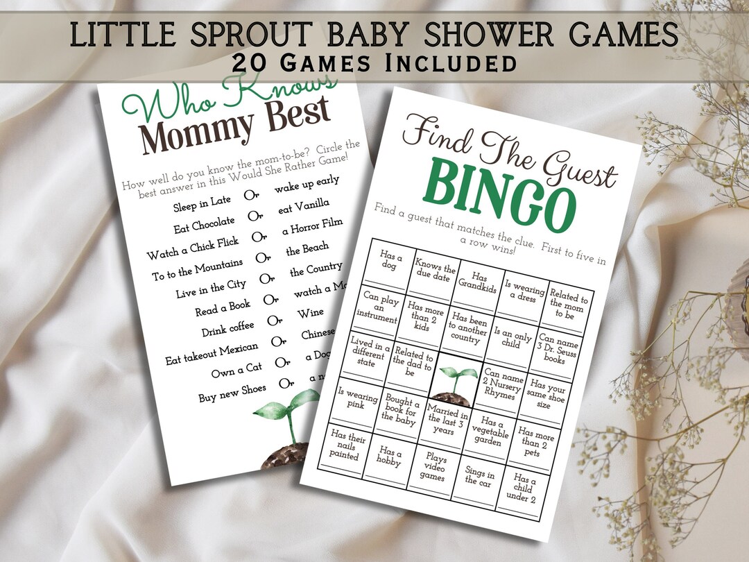 Little Sprout Baby Shower Games Little Sprout Baby Shower - Etsy