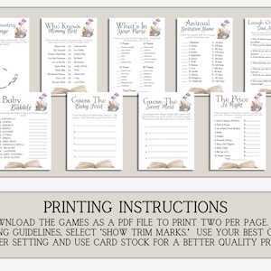 Storybook Baby Shower Game, Storybook Baby Shower Bundle, Book Themed ...