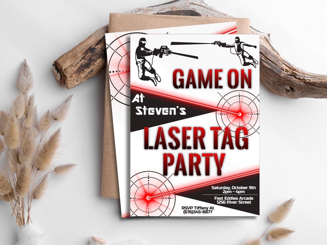 Editable Laser Tag Birthday Party Invitation, Printable Laser Tag Party ...