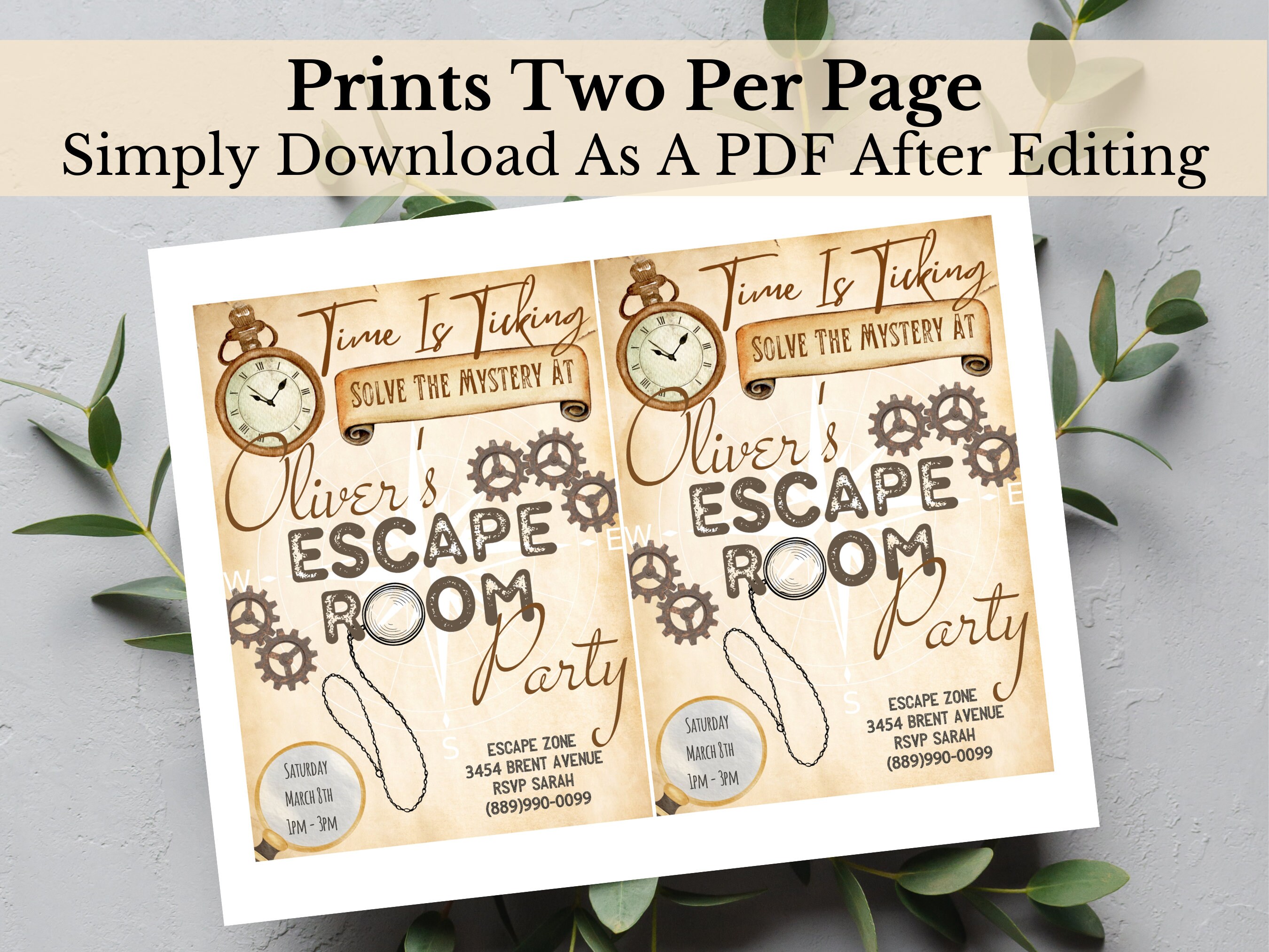 Editable Escape Room Birthday Party Invitation Template - Etsy