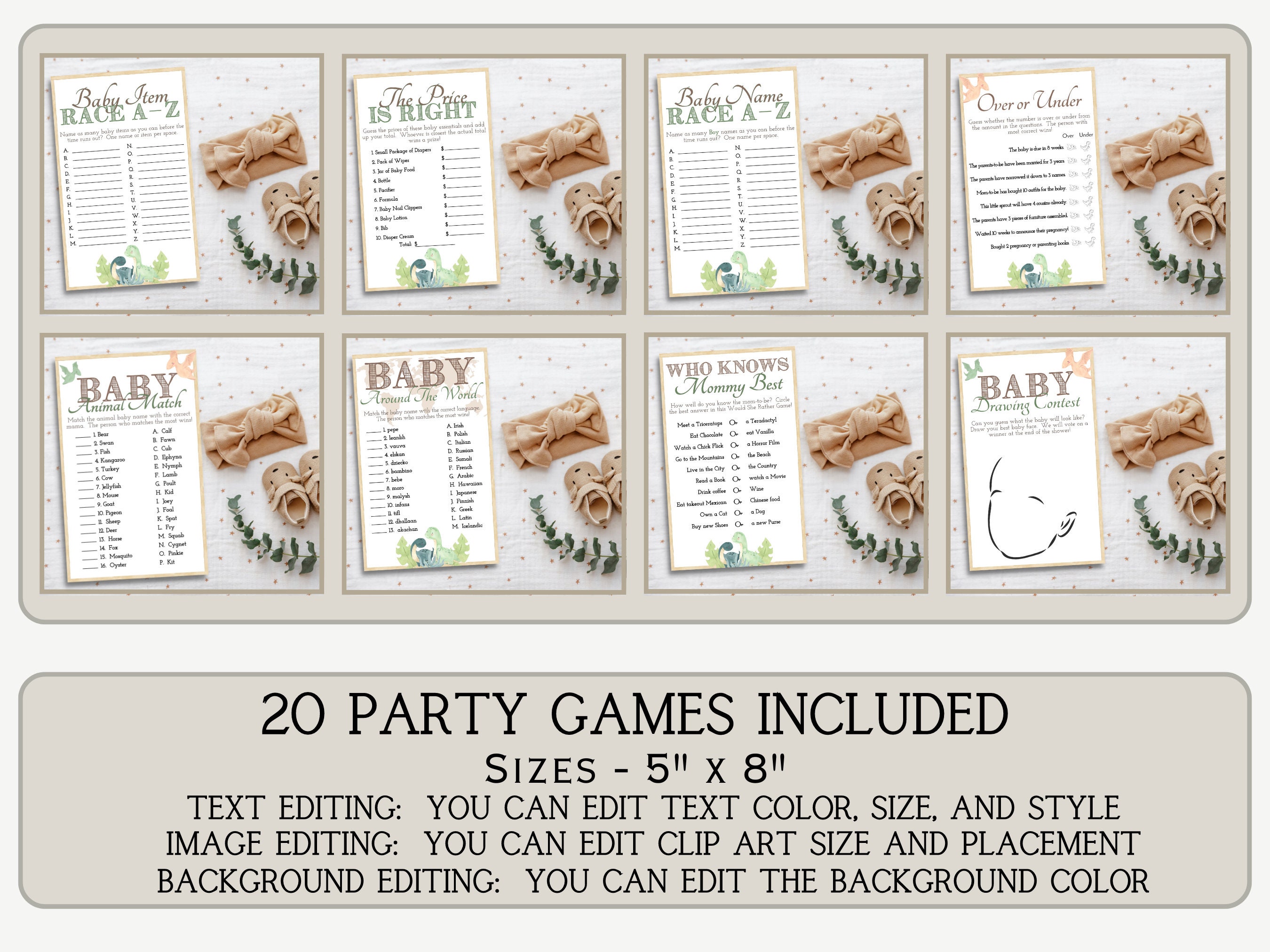 Dinosaur Baby Shower Games, Dino Baby Shower Games, Dino Baby Shower ...