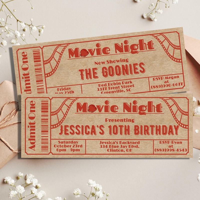 Ticket Style Invite - Etsy