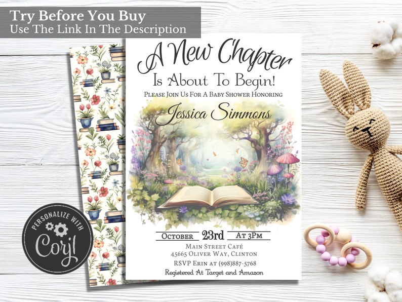 Storybook Baby Shower Invitation, Storybook Baby Shower Bundle, A New ...