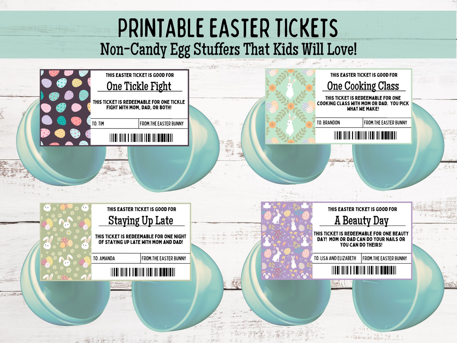 Printable Easter Coupons, Personalized Easter Tokens, Non Candy Easter ...