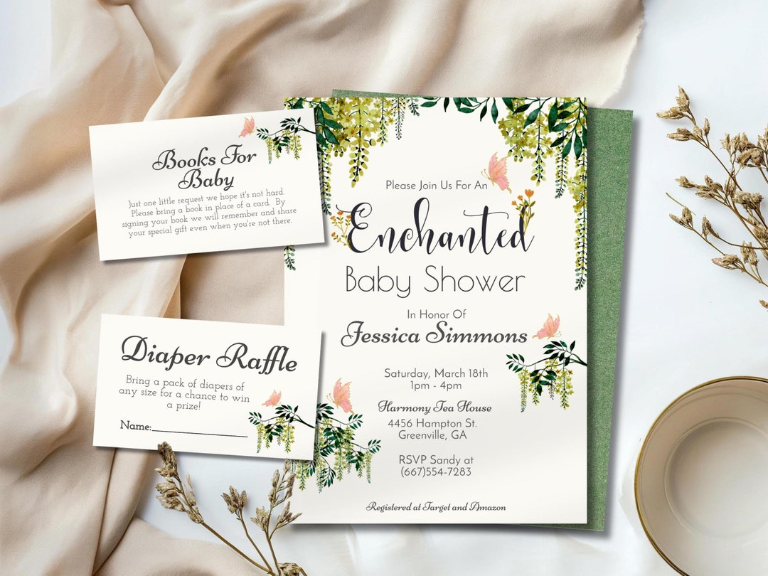 Enchanted Baby Shower Invitation, Enchanted Forest Baby Shower Invite ...