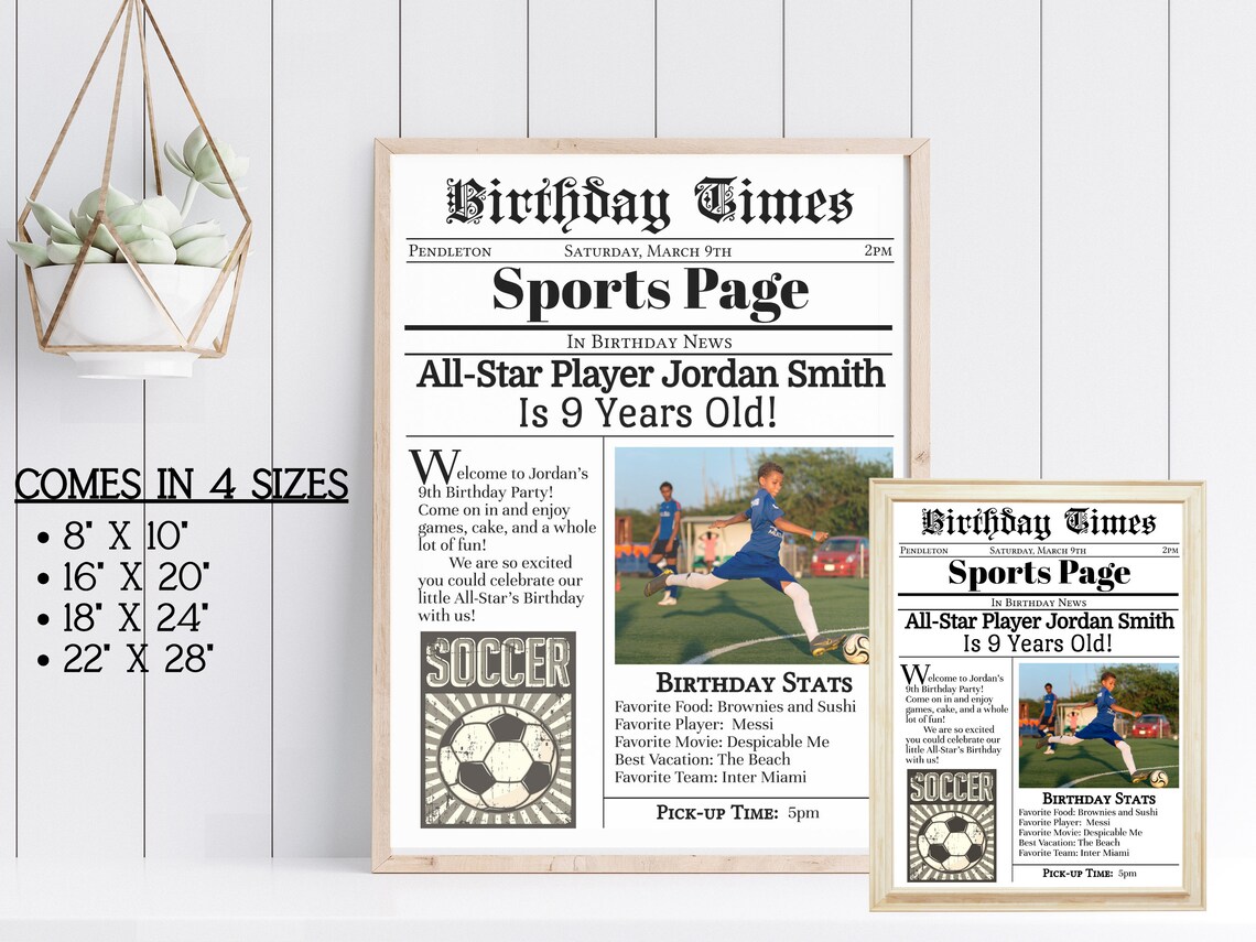 Soccer Birthday Decorations, Soccer Welcome Sign, Soccer Welcome Board ...