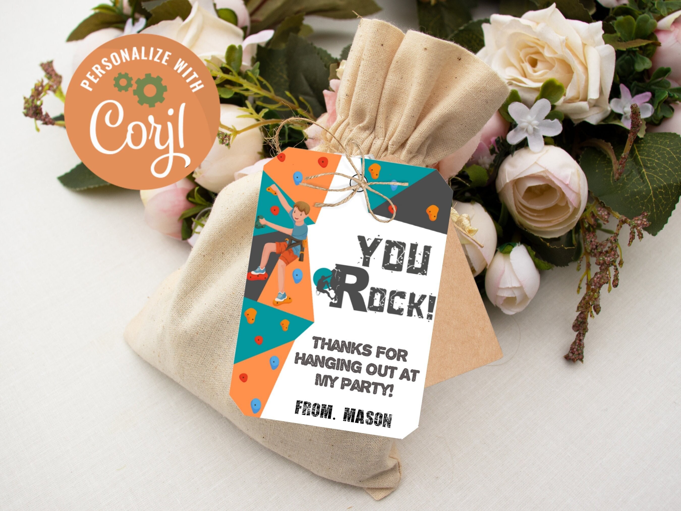Rock Climbing Favor Tags, Rock Climbing Party Decor, Rock Climbing ...