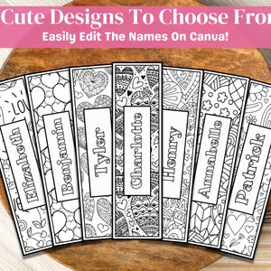 Printable Valentine Bookmarks, Custom Class Valentine, Personalized ...