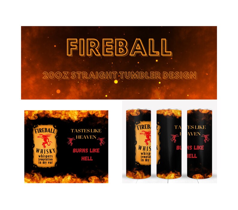FIREBALL WHISKY 20oz Tumbler Design - Etsy