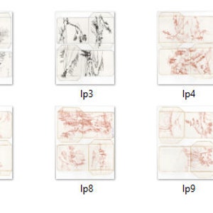 Digital Download Printable Original Art Work Library Pockets Pdf File ...