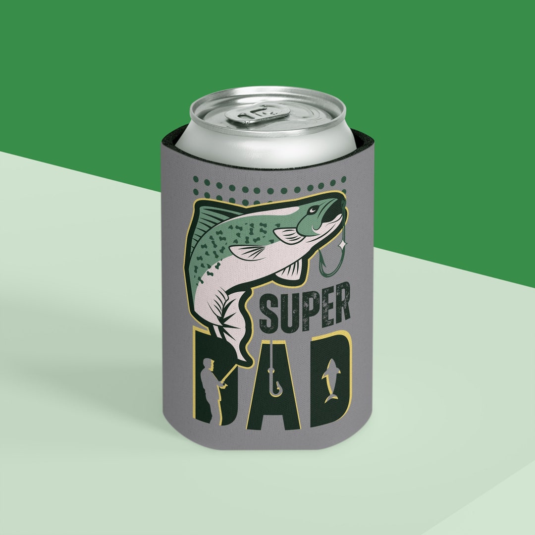 Fishing Super Dad Koozie Papa Daddy Fish Two Sided Can - Etsy