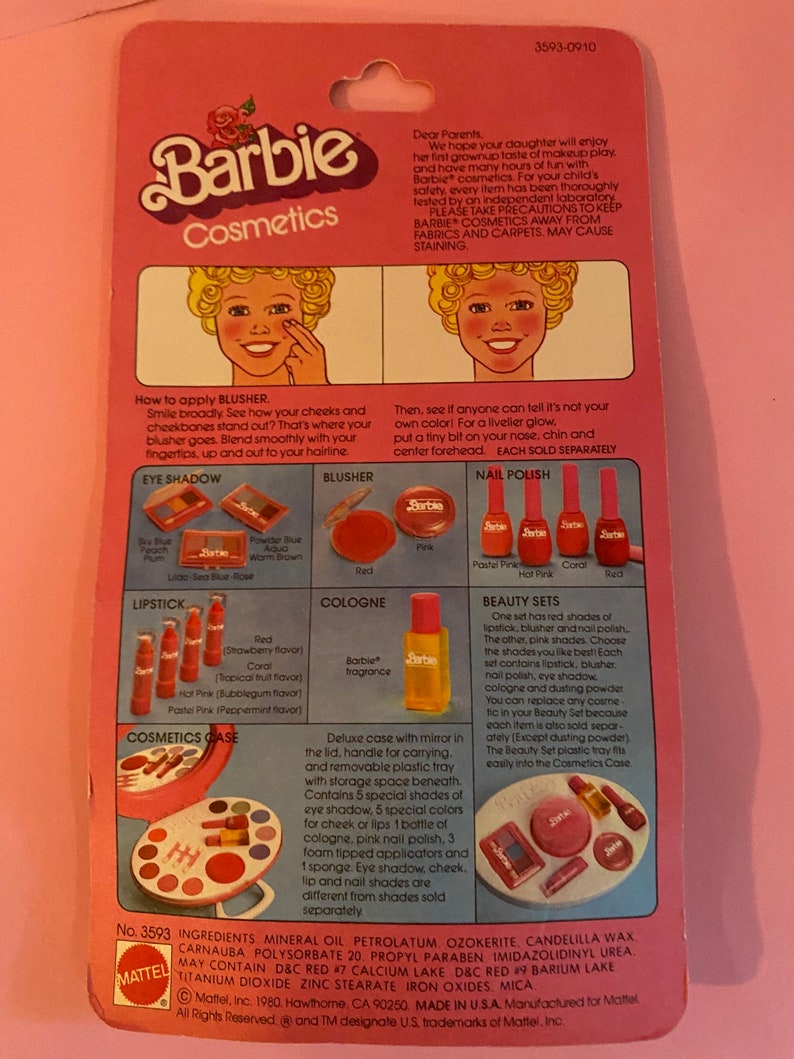 Vintage 1980 Barbie Cosmetics Blusher Blush 3593 Red NEW Factory Sealed ...