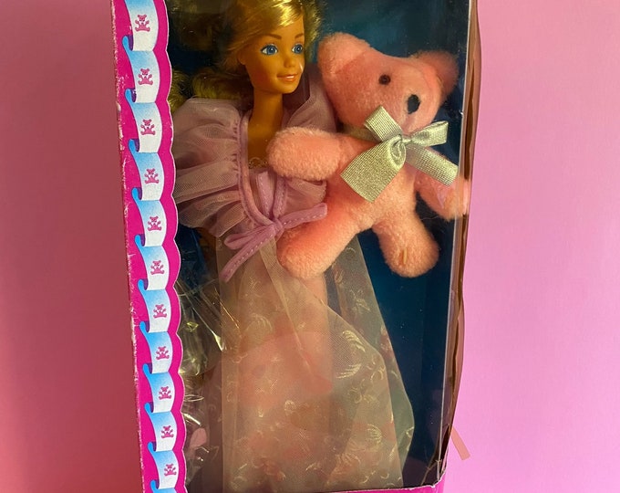 Vintage 1984 Dreamtime Barbie Doll W/ Cuddly Bear. Mattel 9180 - Etsy