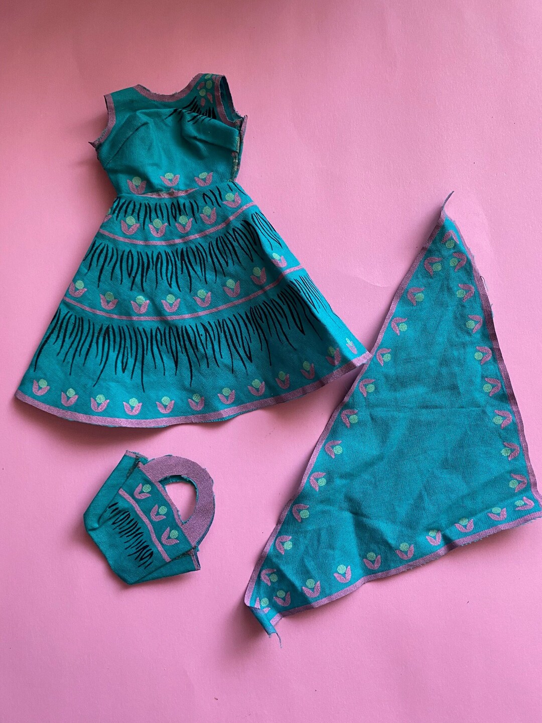 Vintage Barbie Sew Free Fashion Dress, Wrap and Purse No Doll - Etsy