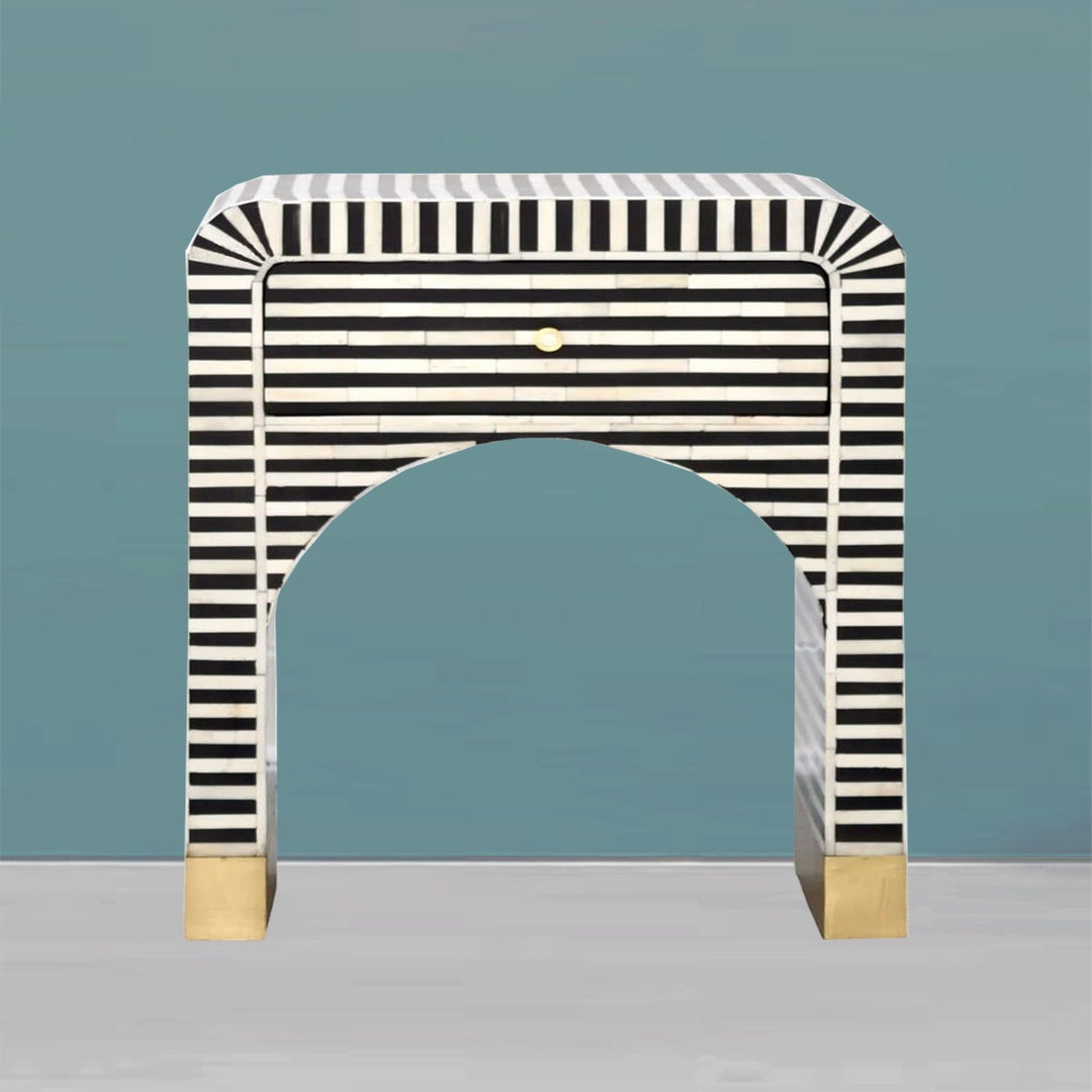 Bone Inlay Bedside Table 1drawer Night Chest Nightstand Small Drawers ...