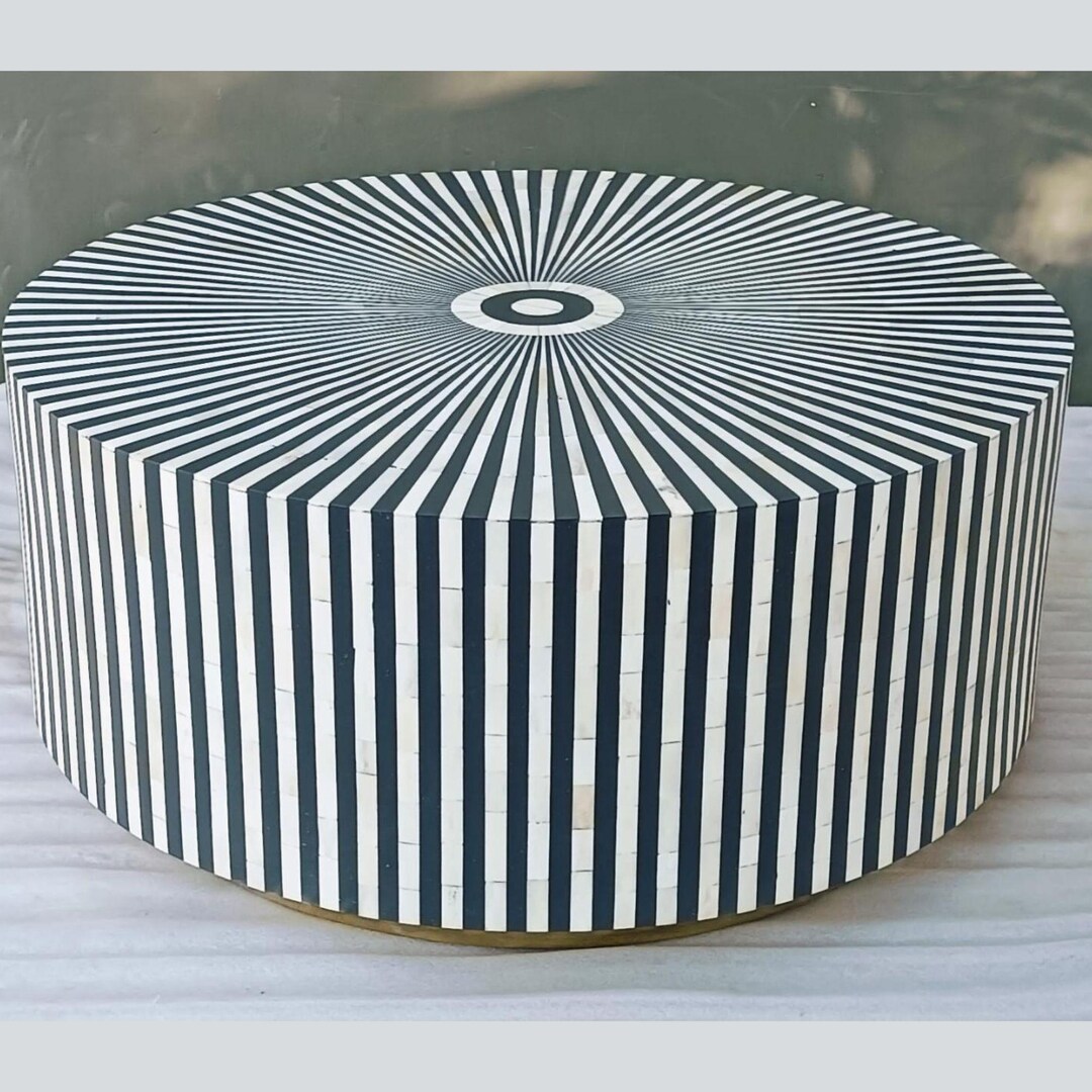 Handmade Stripped Coffee Table, Bone Inlay Table, Centre Table, Camel ...