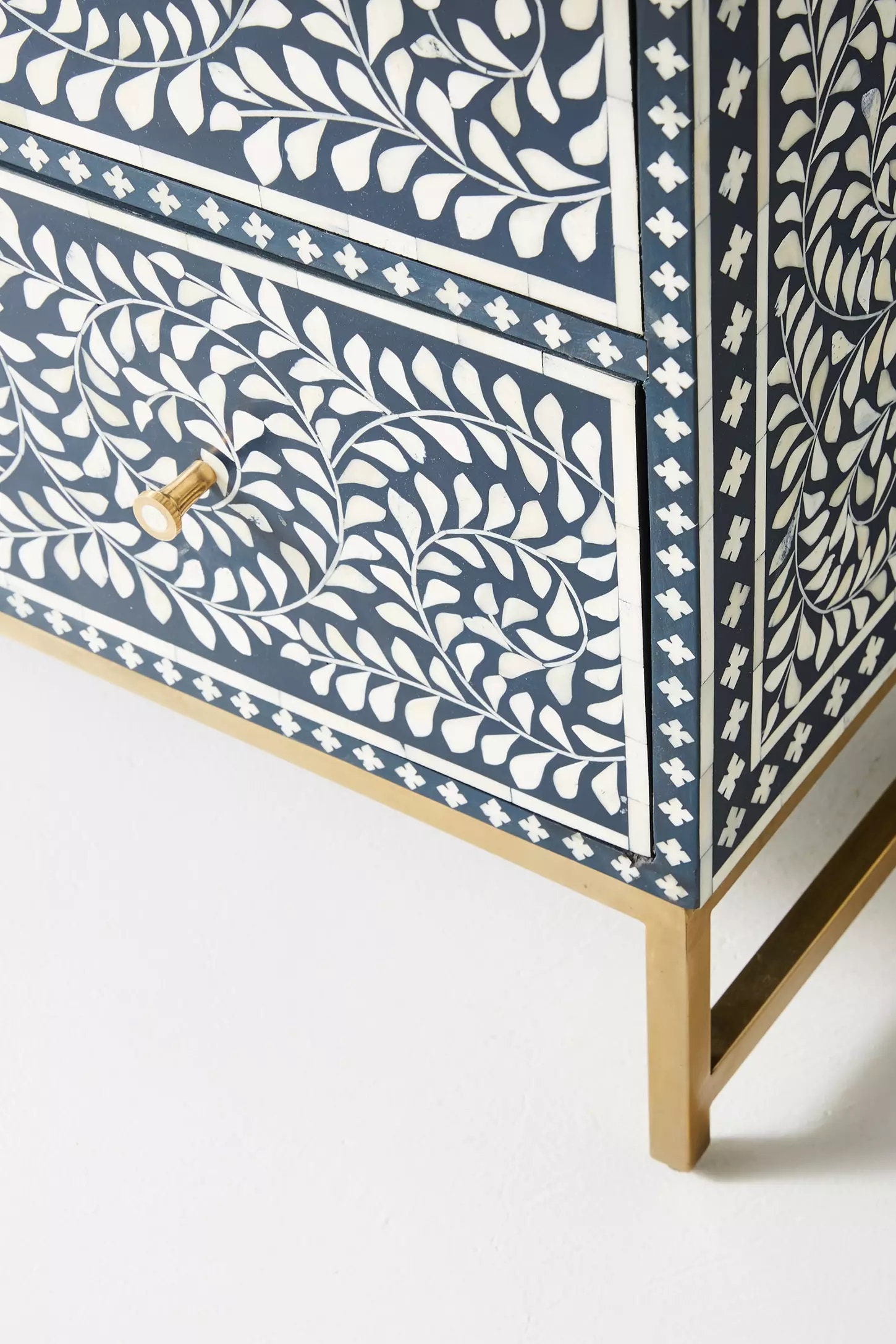 Bone Inlay Floral Design Chest of 3 Drawers , Inlay Buffet, Bone Inlay ...