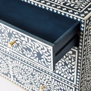 Bone Inlay Floral Design Chest of 3 Drawers , Inlay Buffet, Bone Inlay ...