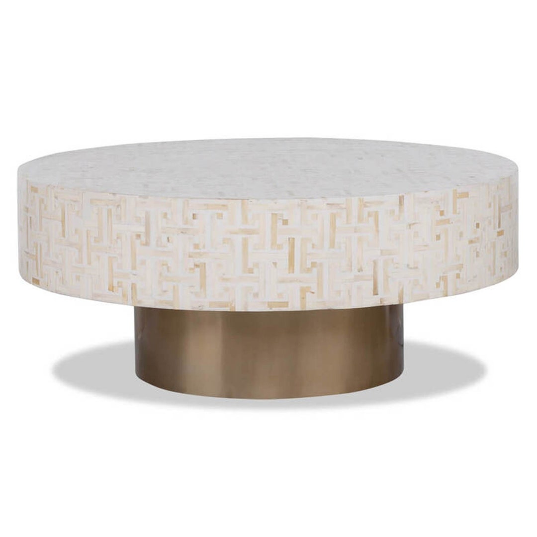 Handmade Round Coffee Table, Bone Inlay Table, Centre Table, Camel Bone ...