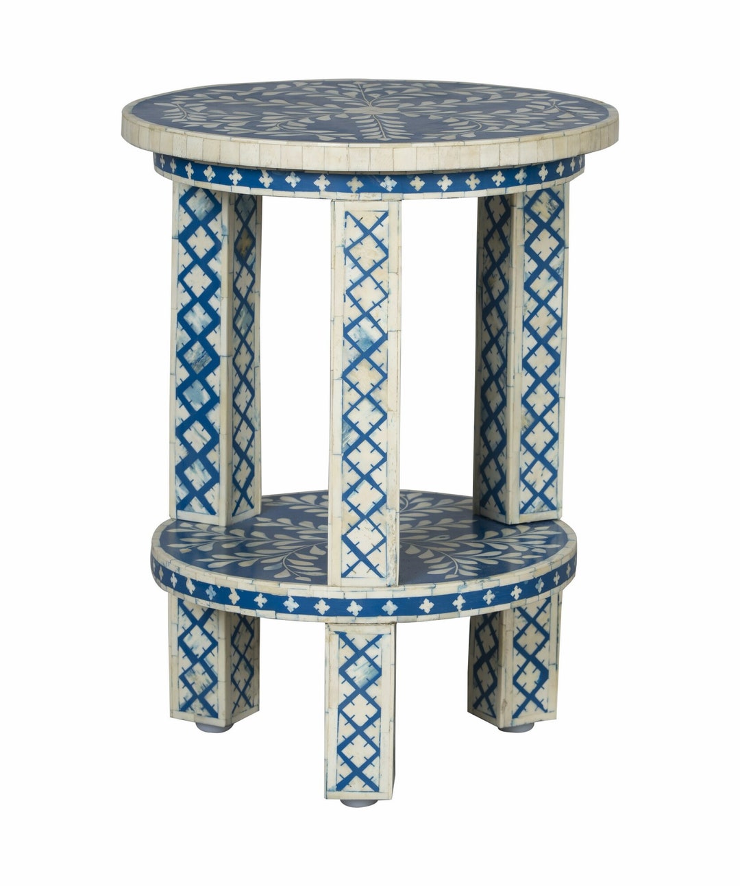 Floral Pattern Round End Table – Side Table, Sofa Table, Modern Coffee ...
