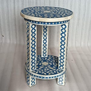 Floral Pattern Round End Table – Side Table, Sofa Table, Modern Coffee ...