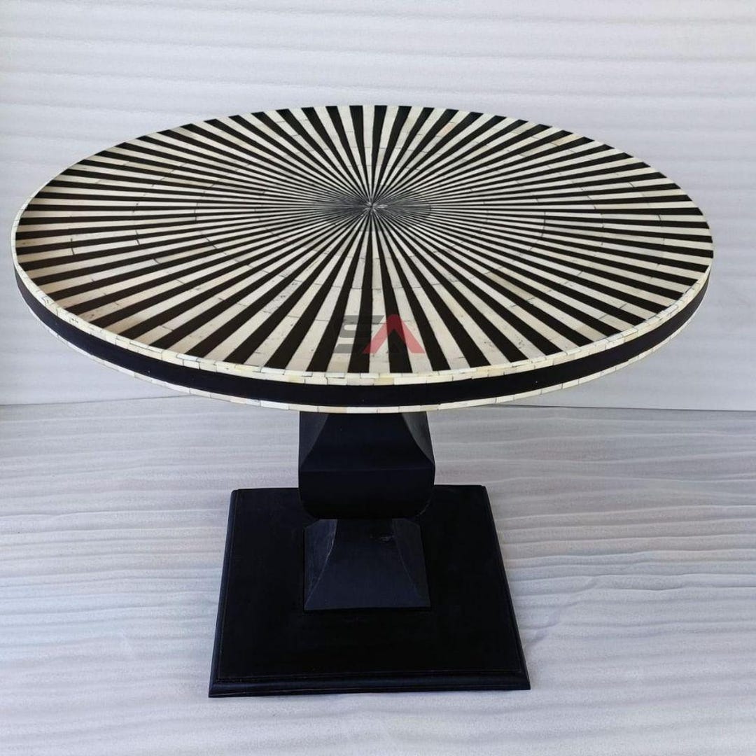 Handmade Bone Inlay Dining Table - Custom Crafted With Intricate Design ...