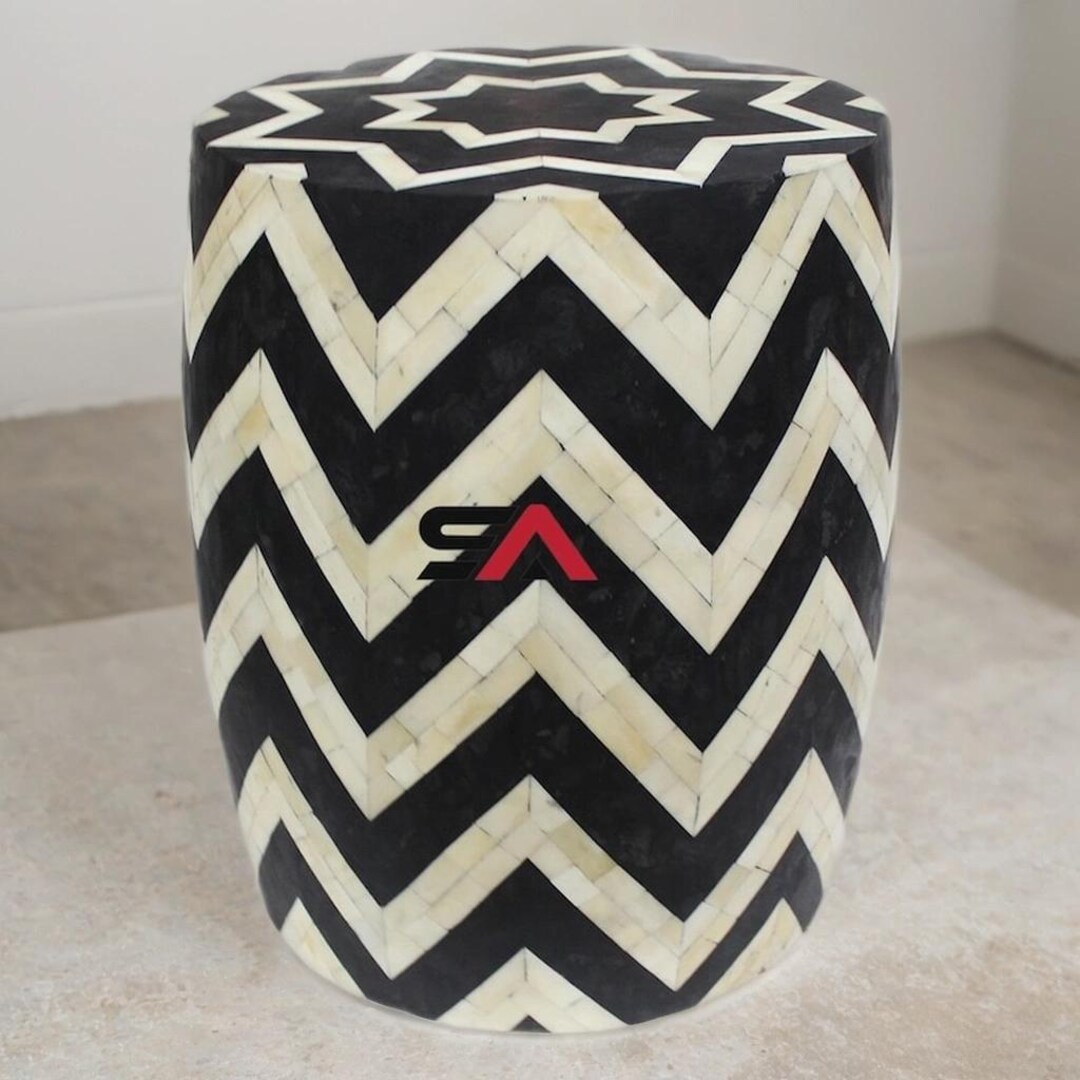 Bone Inlay Round End Table – Modern Design Side & Coffee Table ...