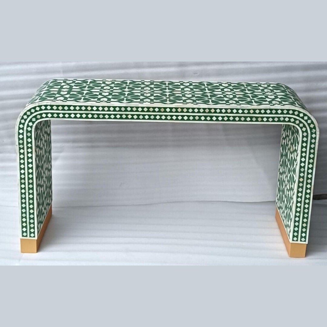 Handmade Home's Entryway Console Table, Arrow Pattern Bone Inlay Study ...