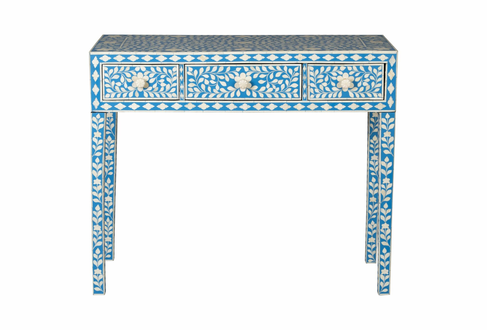 Bone Inlay Console Table Floral Design , Bone Inlay Desk , Bone Inlay ...