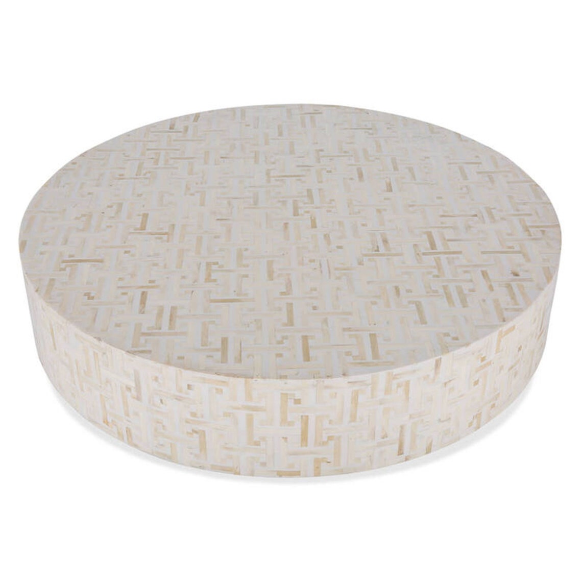 Handmade Round Coffee Table, Bone Inlay Table, Centre Table, Camel Bone ...