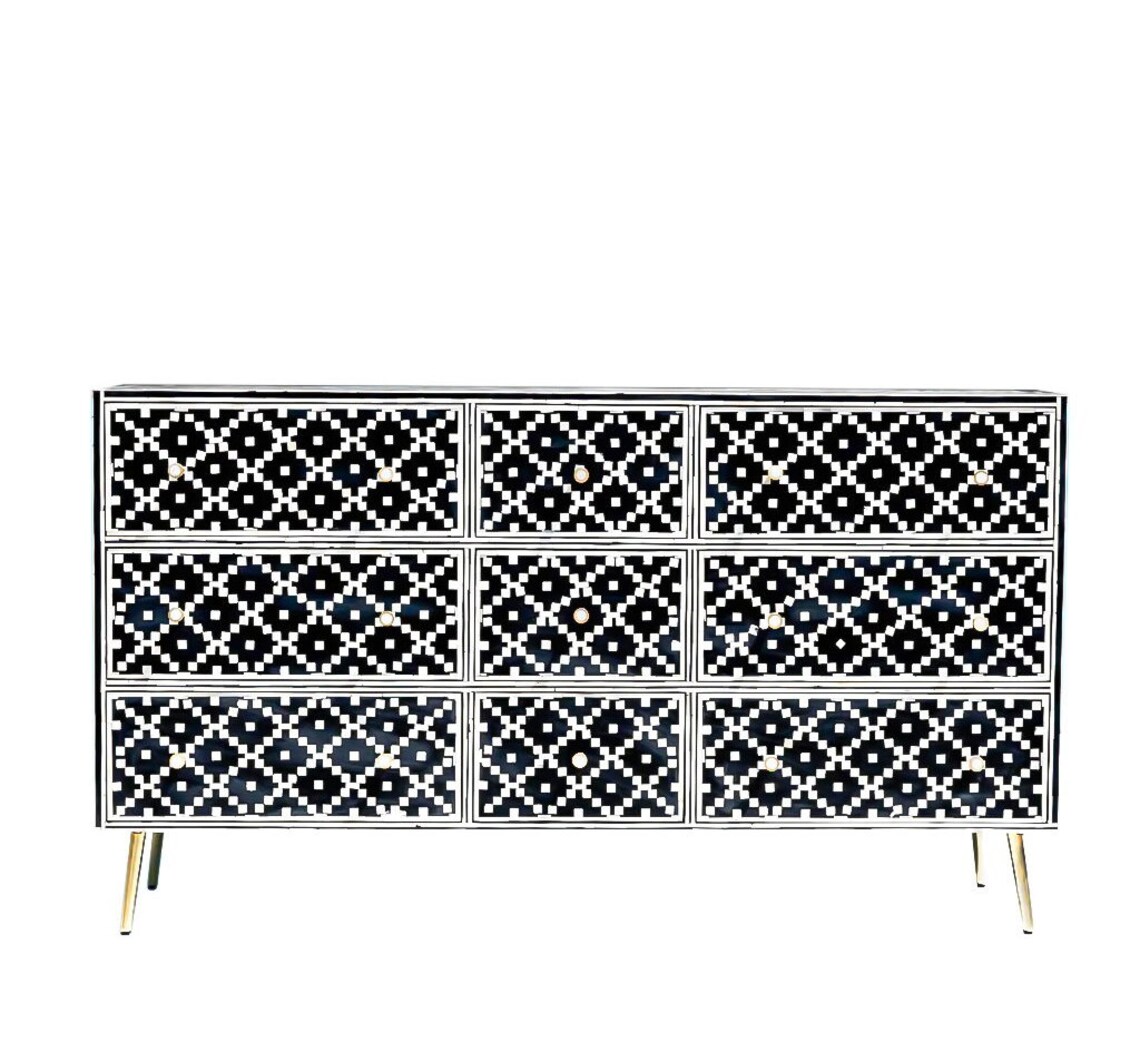 Bone Inlay Sideboard, Handmade Bone Inlay Furniture, Inlay Cupboard, 9 ...