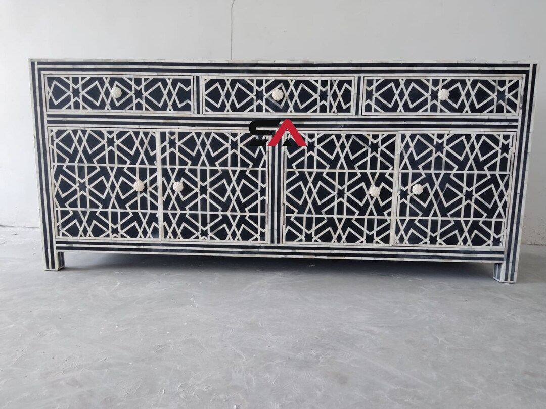 Bone Inlay Sideboard, Handmade Bone Inlay Furniture, Inlay Cupboard ...