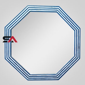 Chic Bone Inlay Round Mirror Frame Handcrafted Modern Design - Etsy