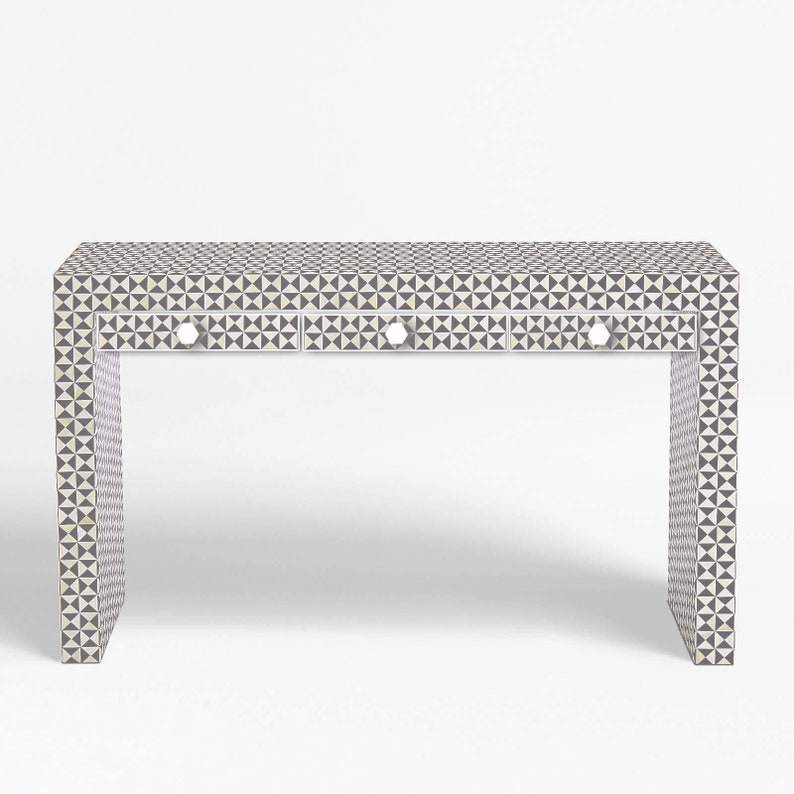 Handmade Bone Inlay Console Table • Entryway Console Table • Study ...