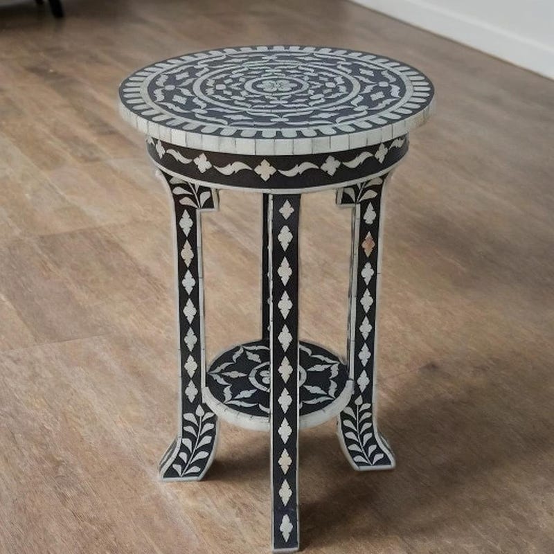 Bone Inlay End Table - Etsy