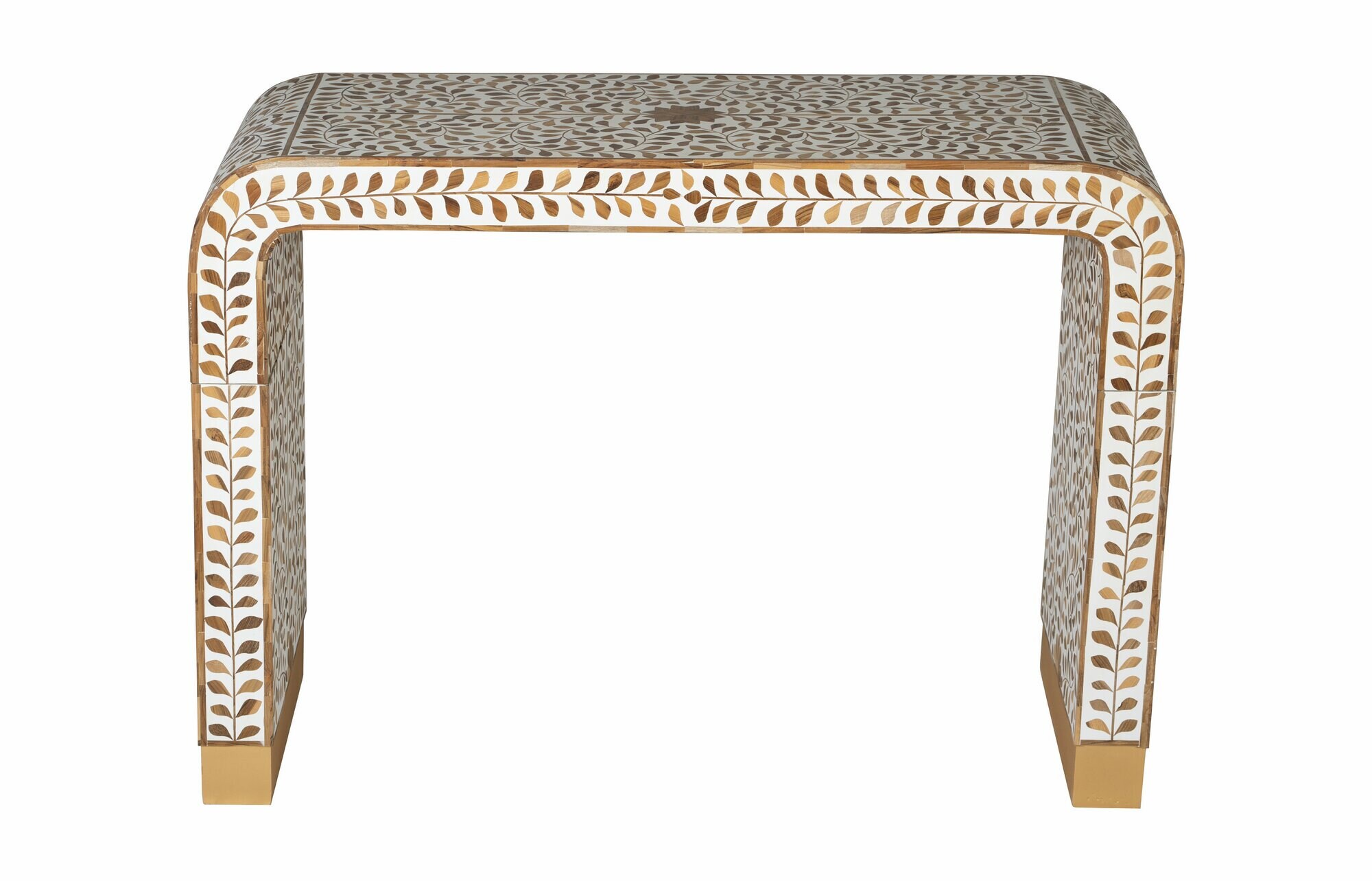 Handmade Floral Pattern Bone Inlay Console Table, Entryway Console ...