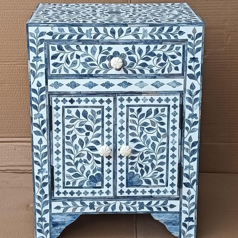 Bone Inlay End Table - Etsy