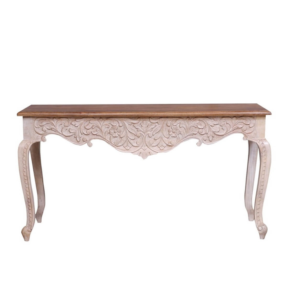Handmade Floral Reclaimed Wooden Console Table, Entryway Console Table ...