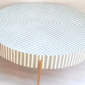 Handmade Bone Inlay Wooden Modern Striped Pattern Coffee & Tea Table ...