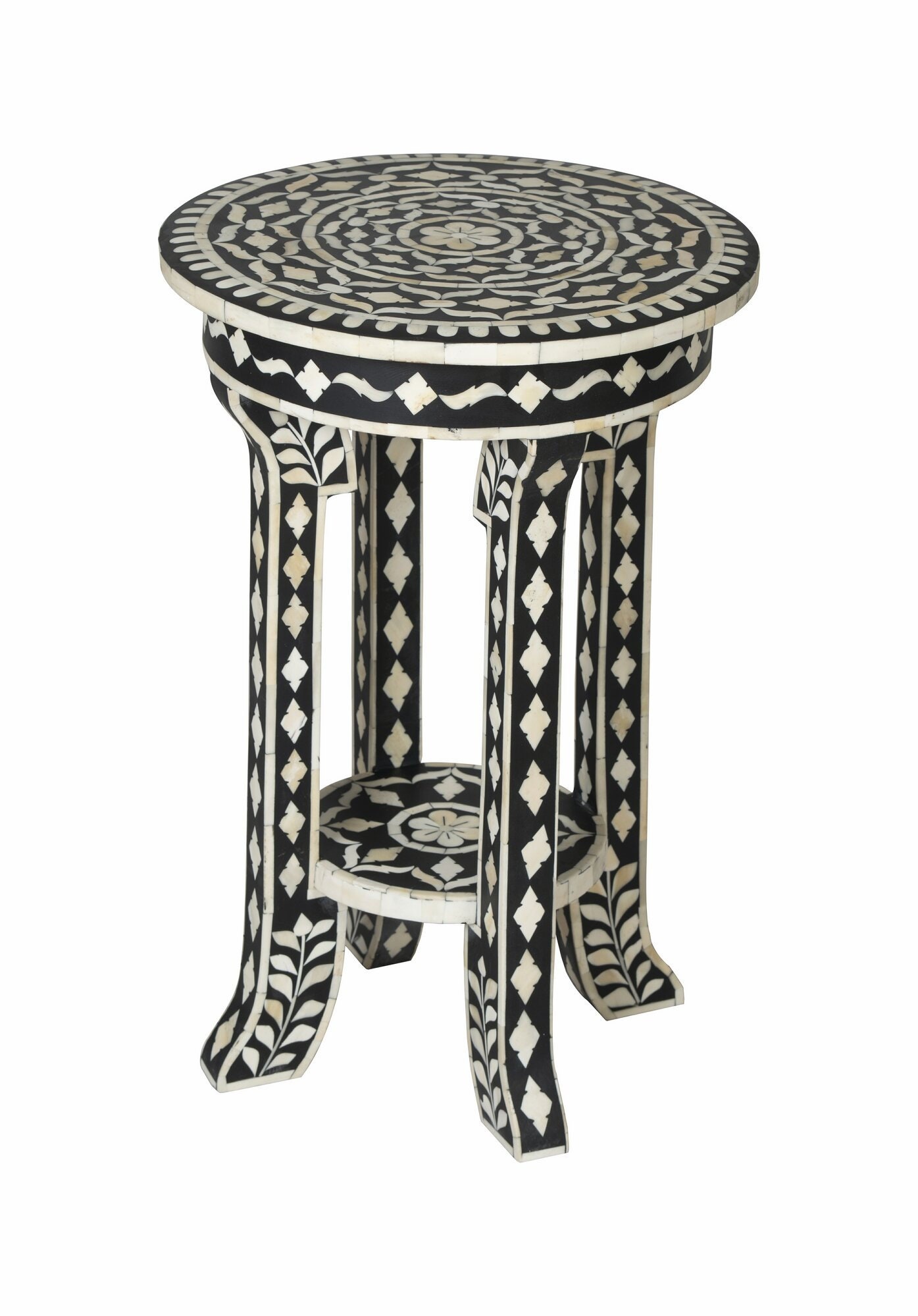 Modern Bone Inlay Furniture Floral Pattern End Table Bone Inlay Stool Nightstand Etsy
