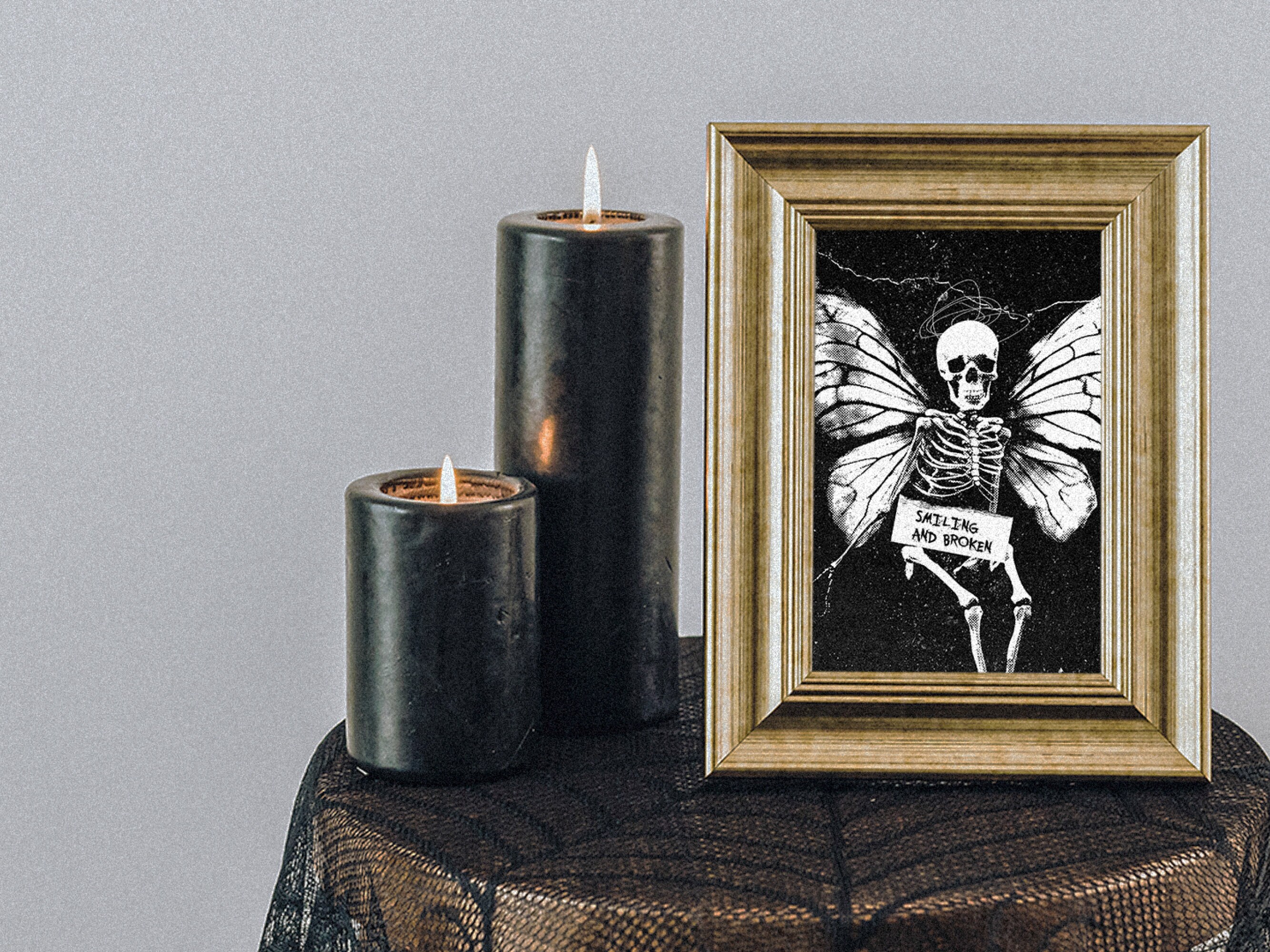 Skeleton With Wings Printable Dark Gothic Wall Art Gothic Room Decor ...