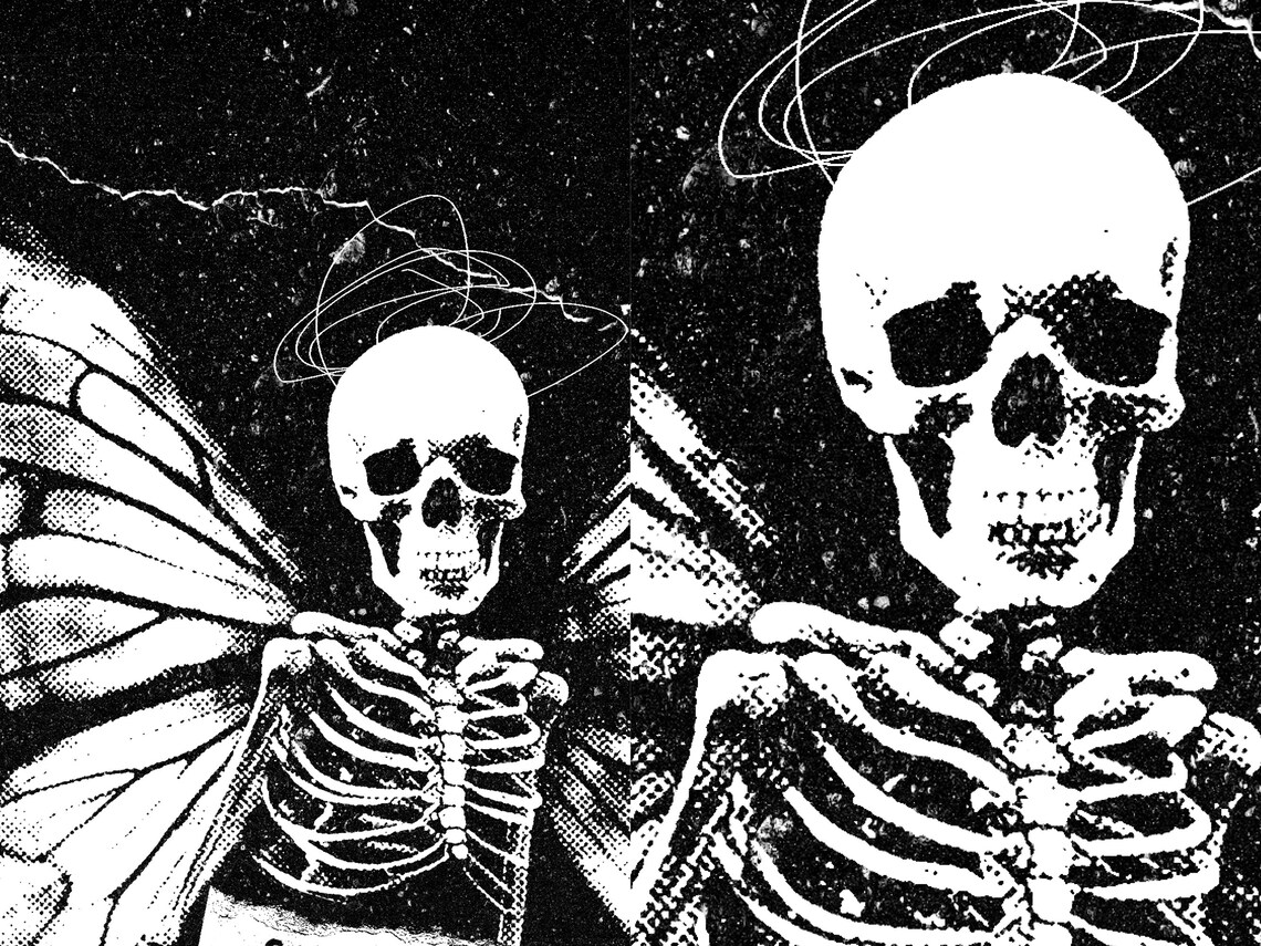 Skeleton With Wings Printable Dark Gothic Wall Art Gothic Room Decor ...